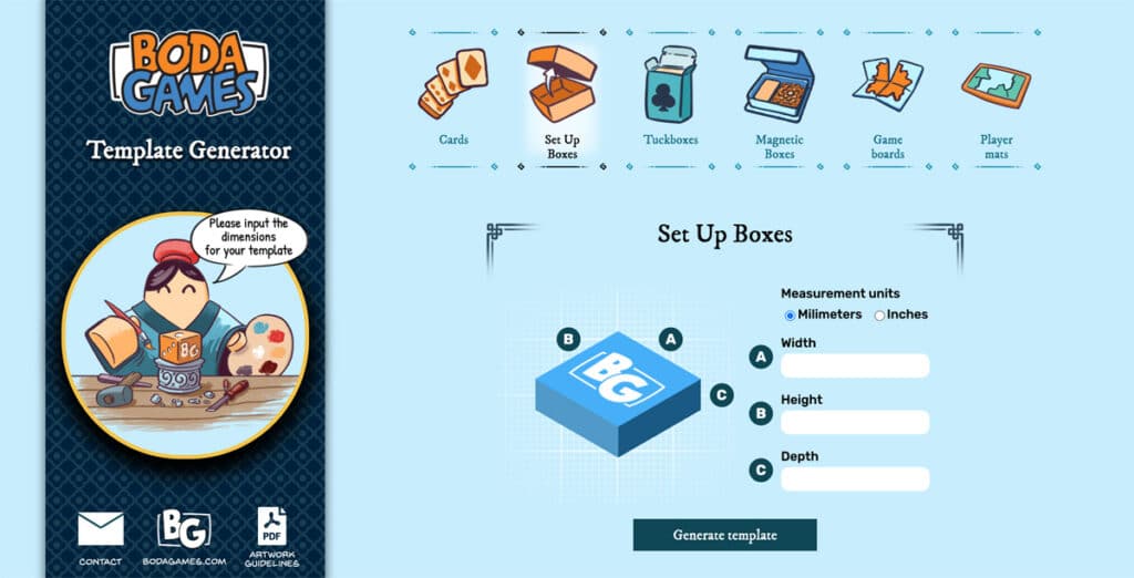 Boda Games Template Generator - Boda Games Manufacturing